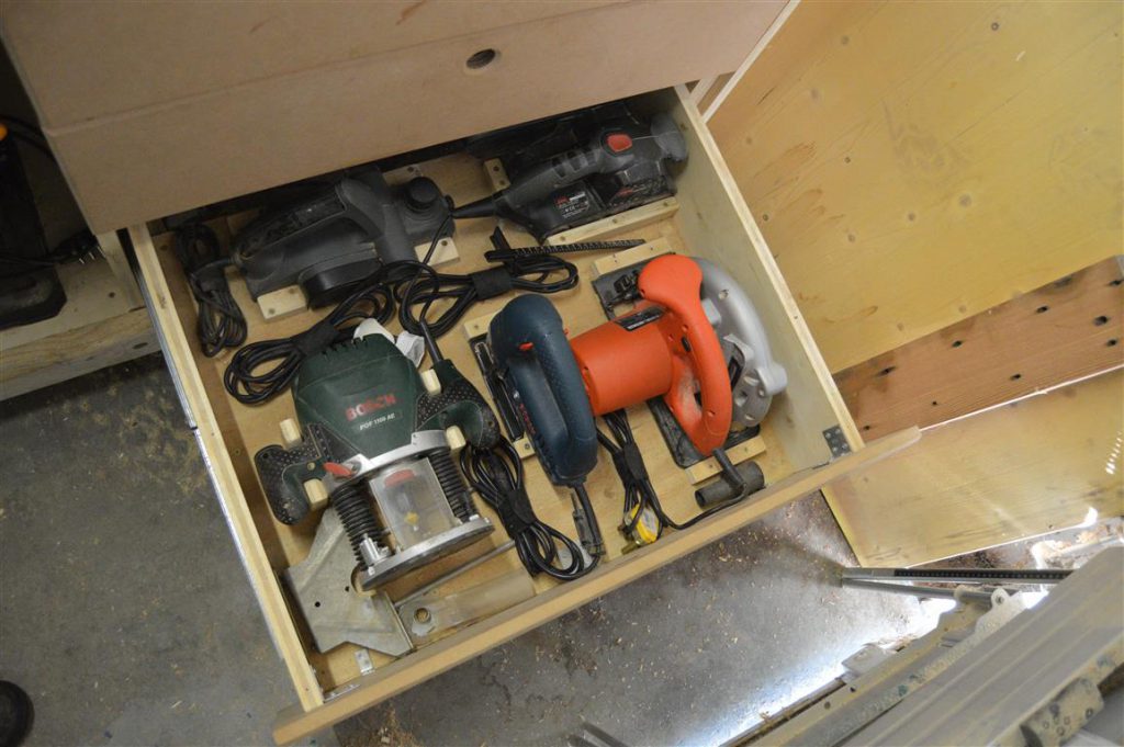 Workbench With Power Tool Storage | ALL-IN-ONE Woodworking Workstation ...